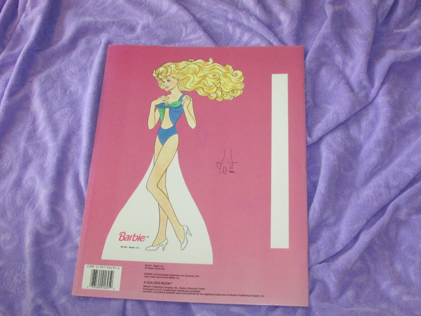 BARBIE PAPER DOLL punch out & color Golden Book 1991 not used (books ...