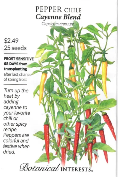 Pepper Chile Cayenne Blend Vegetable Seeds Botanical Interests 12/23 ...