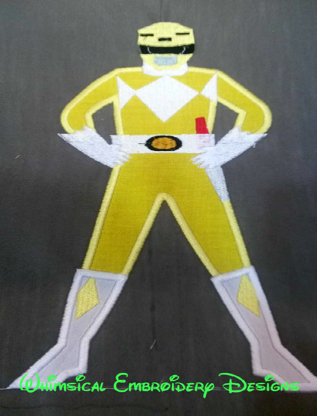Power Ranger Applique Machine Embroidery Design - Digital Art