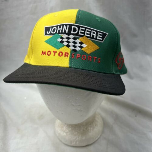 Trucker Hat Baseball Cap Vintage Snapback John Deere Motorsports Roush ...