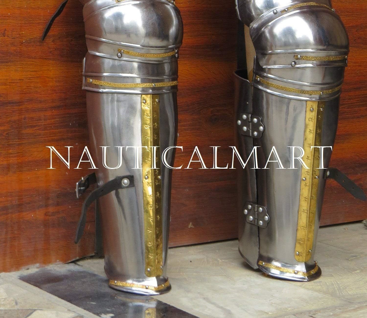 Medieval Leg Guards Leg Armor, Upper Leg- Knees and Greaves SCA ...
