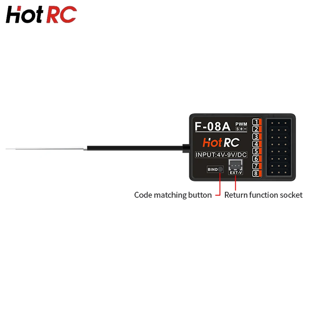Hotrc Hot RC HT-8A HT8A 4.5-9V 2.4Ghz 8CH PWM FHSS Transmitter Remote ...