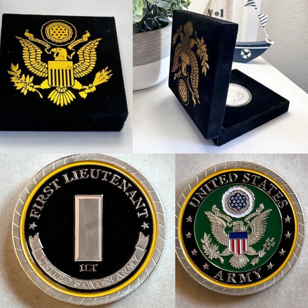 Challenge Coin Army Rank First Lieutenant Coin With Special Velvet Case ...