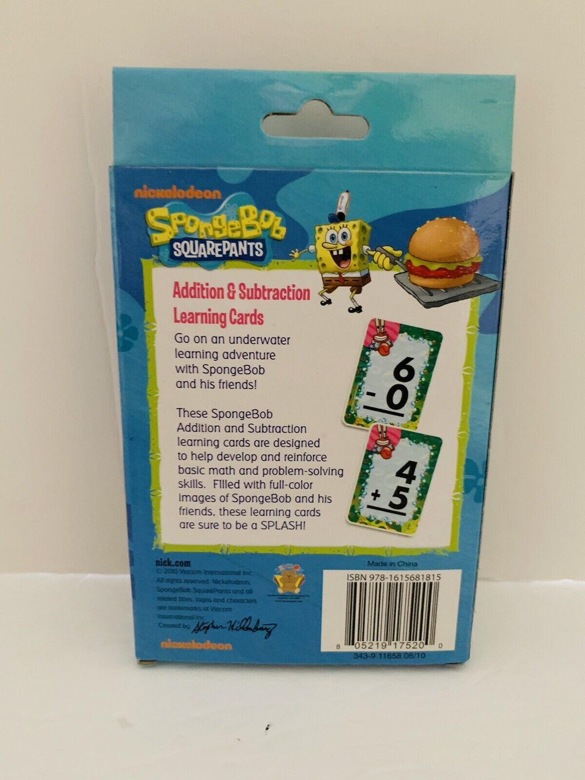 SpongeBob SquarePants Addition and Subtraction 36 Learning Cards ...