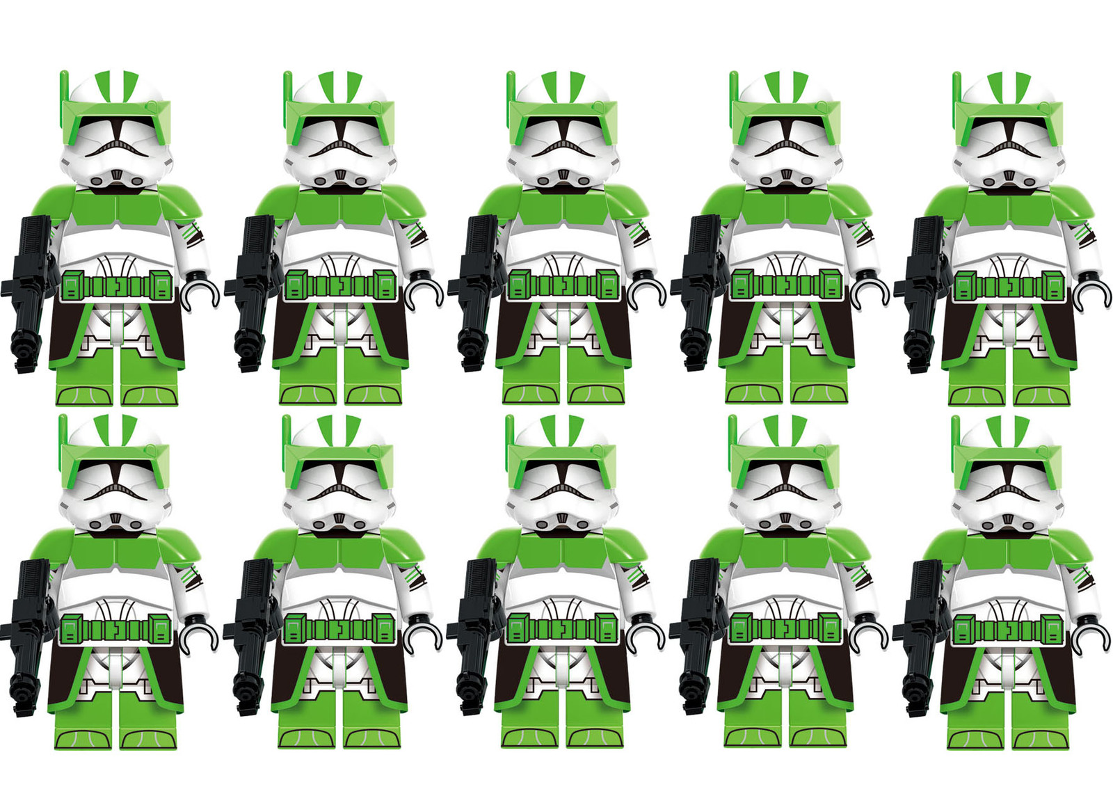 Star Wars 442nd Clone Trooper Army 10 Minifigure Building Blocks ...