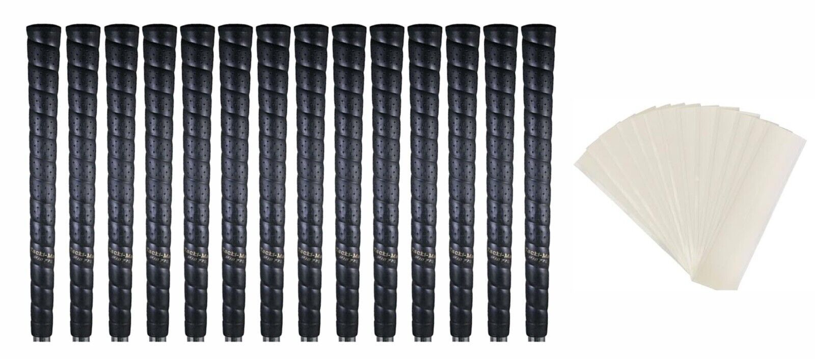 14 Piece Tacki Mac Midsize Pro Tour Black Wrap Grips (14 grips, 14 grip ...