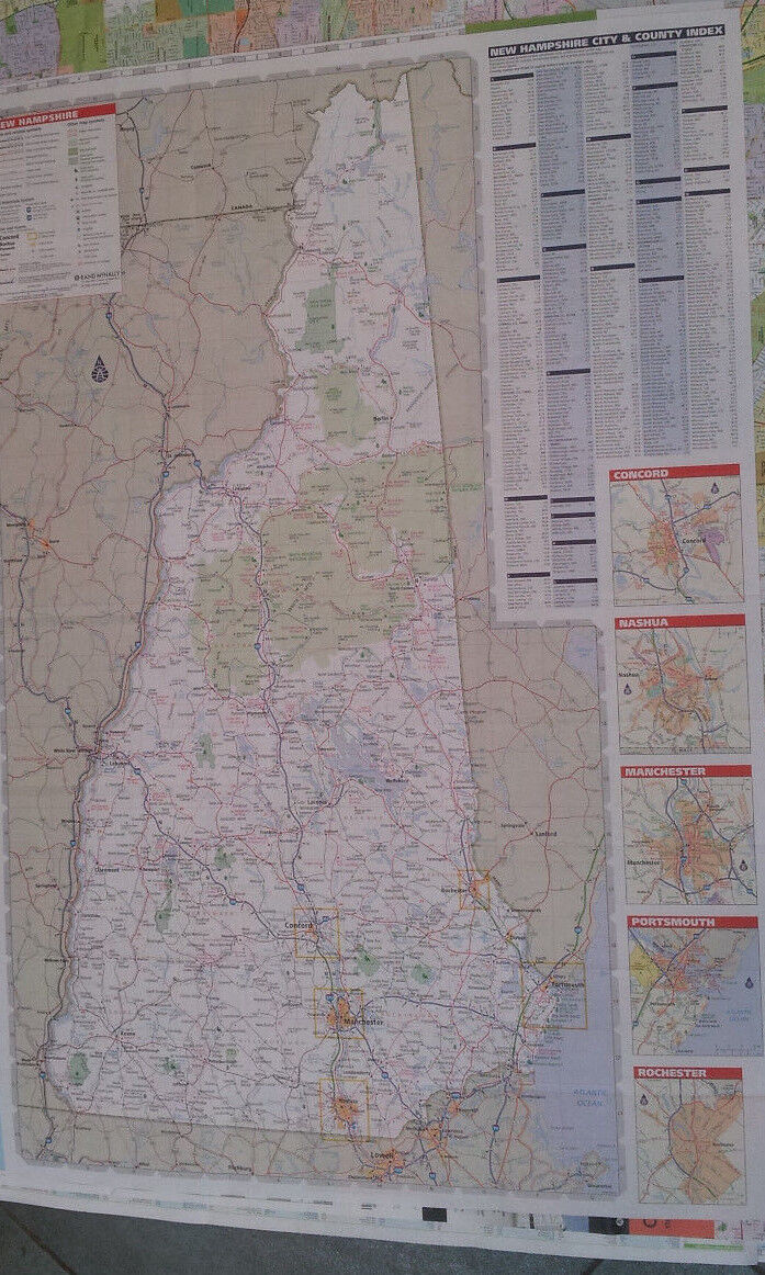 New Hampshire State Highway Laminated Wall Map (R) - Maps & Atlases