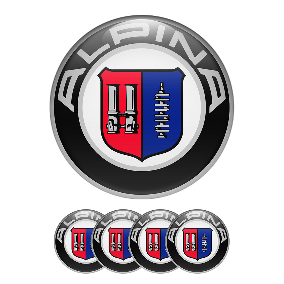 Set of 4 Alpina Logo Domed Sticker for Rim Center Wheel Hub Cap Emblem ...
