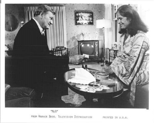 McQ original 8x10 inch photo John Wayne hands money to Colleen Dewhurst ...