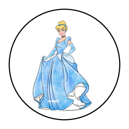 30 CINDERELLA STICKERS ENVELOPE SEALS LABELS 1.5" ROUND FAVORS CUSTOM ...