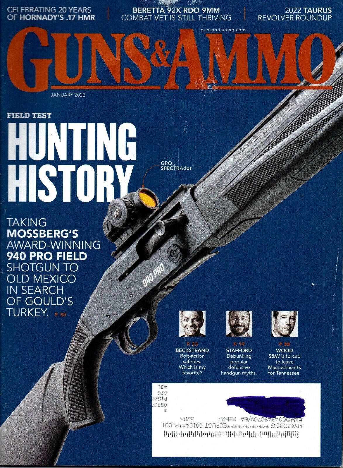 Guns & Ammo Magazine January 2022 Celebrating 20 years of Hornady's .17 ...