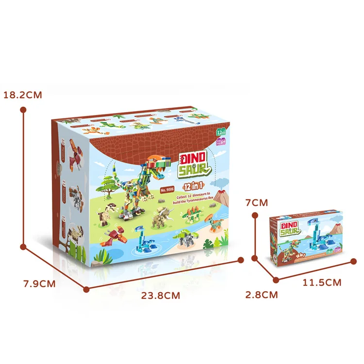 Creativity Mini Insect Animal World Building Block12 in 1Tyrannosaurus ...