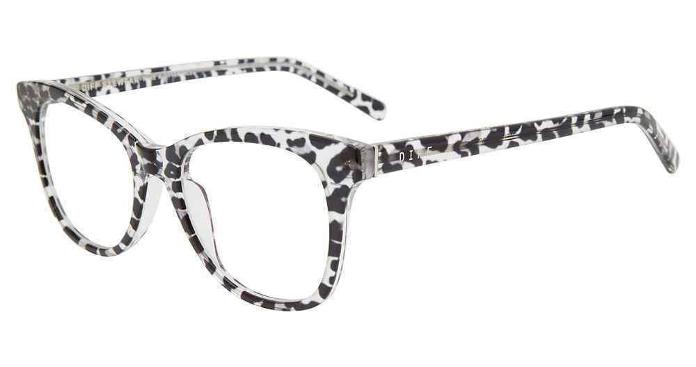 DIFF OPTICAL VDFCRNA Eyeglasses CLEAR-LEOPARD-BL-LPRD 50mm - Eyeglass ...