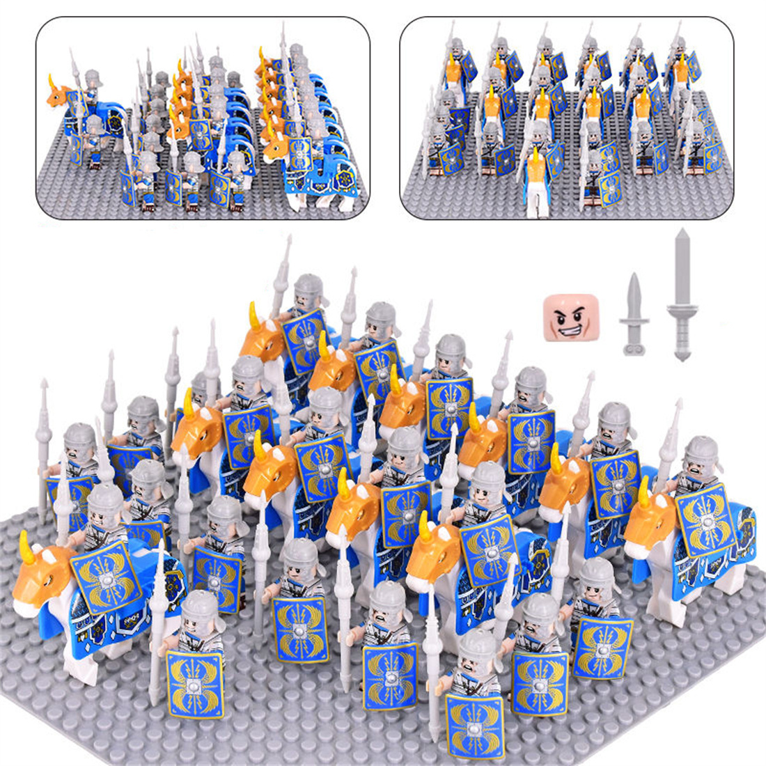 33pcs Roman Infantry and Cavalry Minifigures with Horses & Shields ...