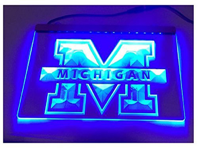 Michigan Wolverines Logo LED Neon Sign For Game Room,Office,Bar,Man ...