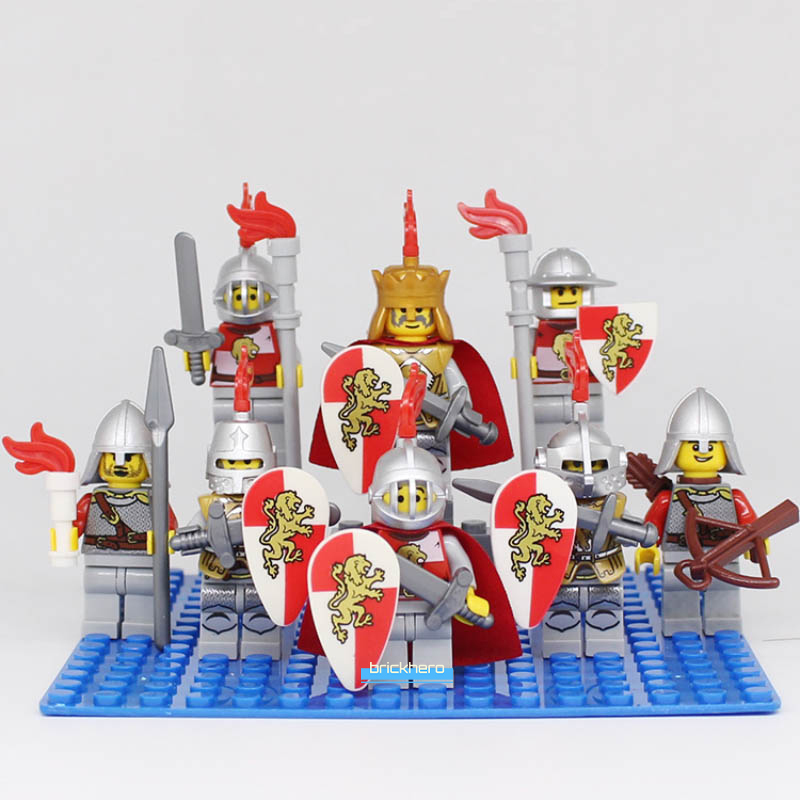 Medieval Castle Kingdoms Red Lion Knights Lego Custom Minifigure Brick ...
