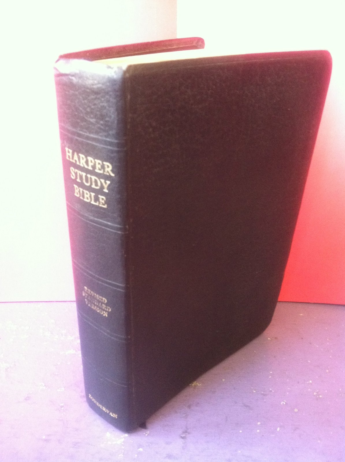 HARPER STUDY BIBLE Revised Standard Version (Burgundy Calfskin Leather ...