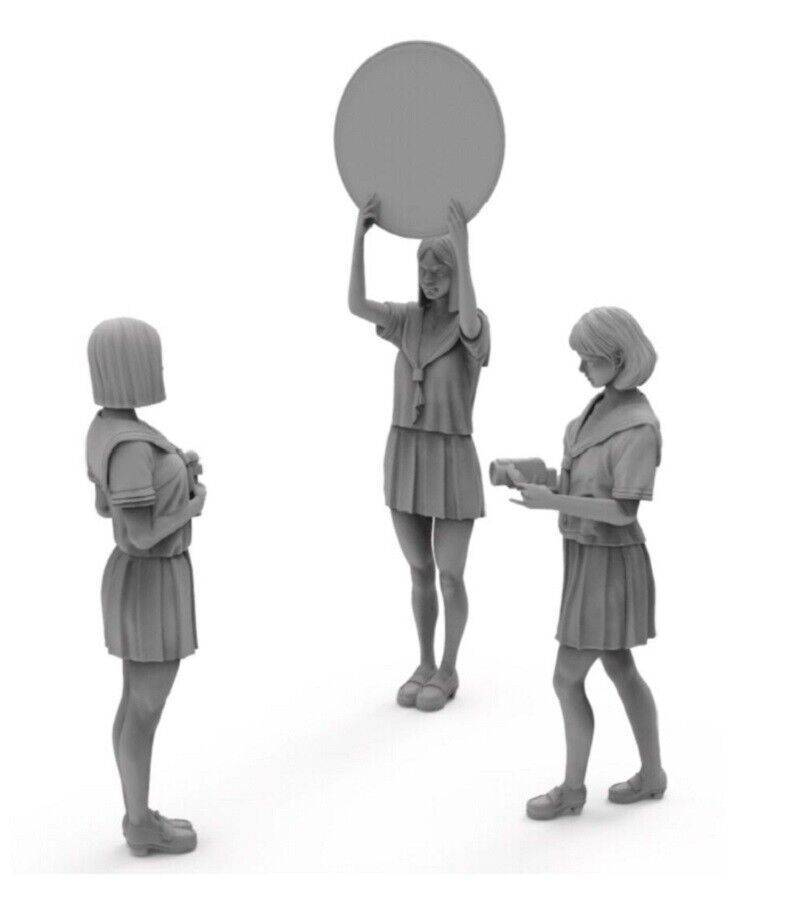 1/24 Resin Model Kit Modern Japanese Schoolgirls Unpainted - Figures