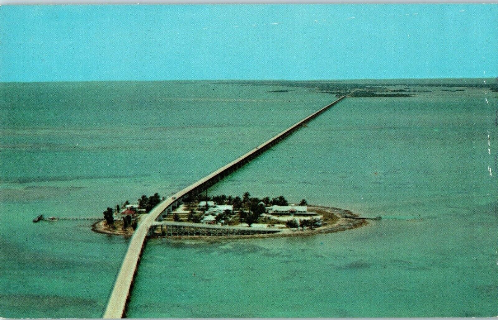 Aerial View Postcard Pigeon Key & Seven Mile Bridge Key West Florida ...