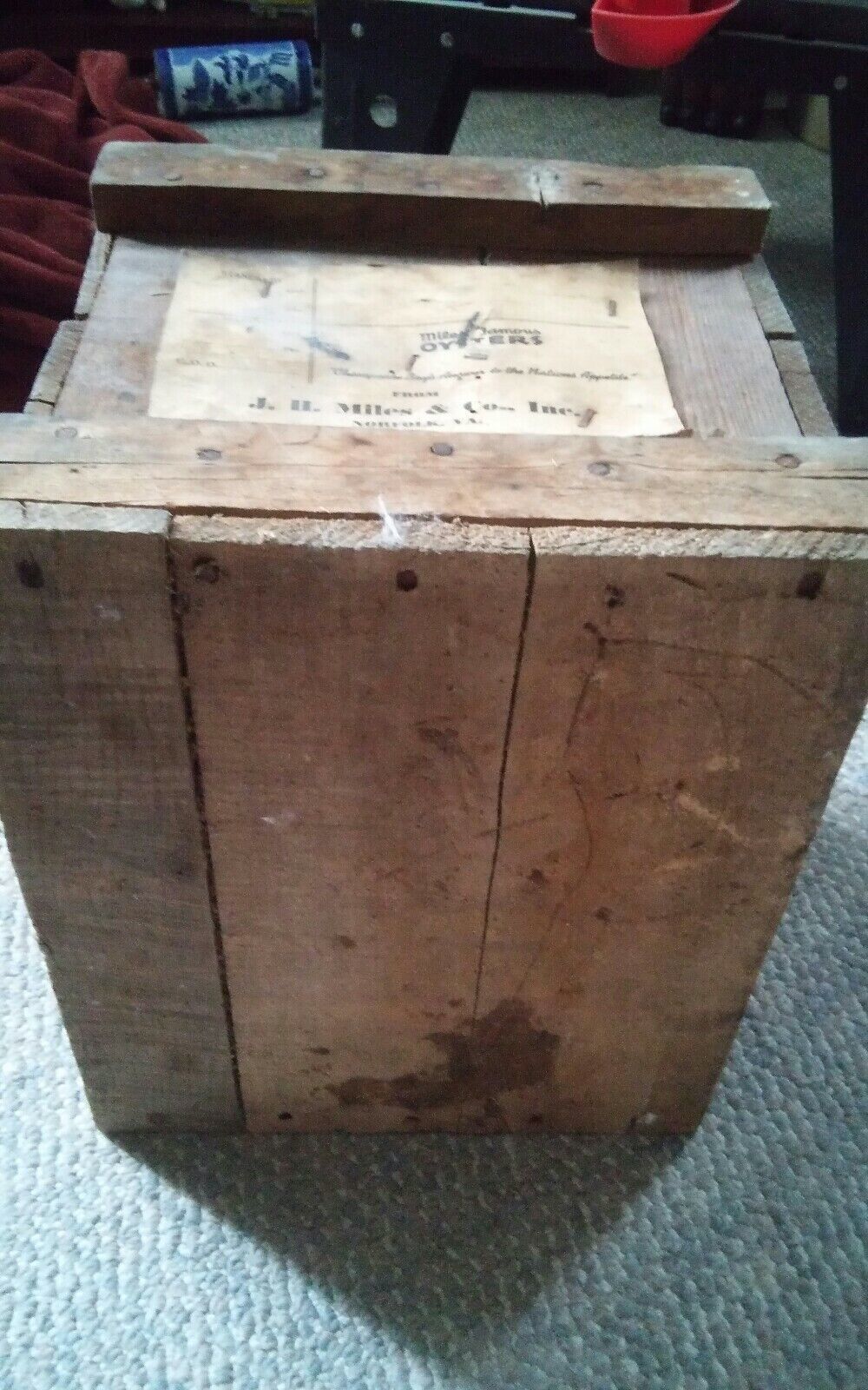 000 Rare VTG Chesapeake Bay Miles Famous OYSTERS J. H. Miles & CO Wood ...