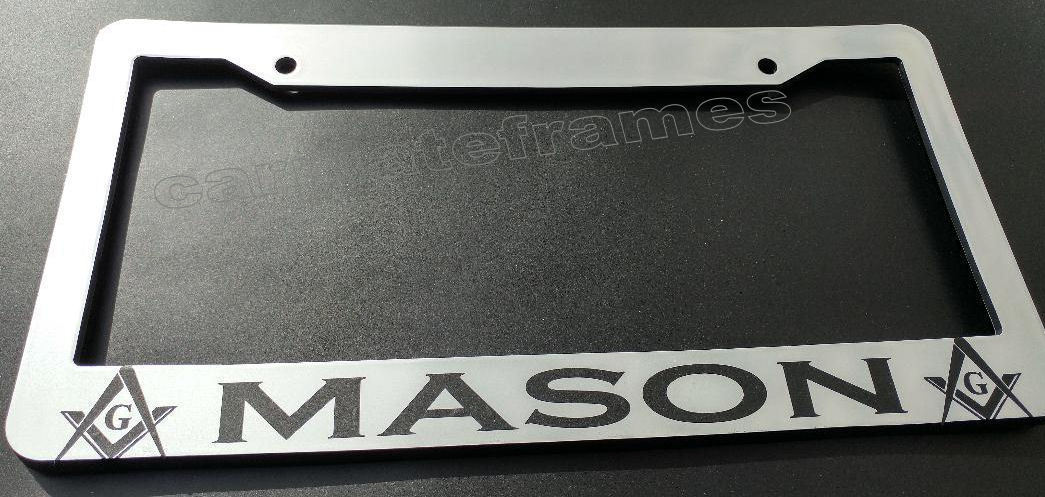 MASON CHROME PLASTIC FRAME MASON MASONIC MOSON License Plate Frame ...
