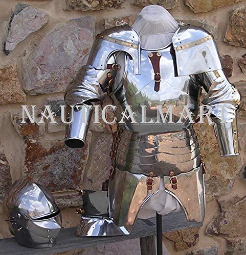 Medieval Knight Reenactment Steel Armour Breastplate with Close Helmet ...