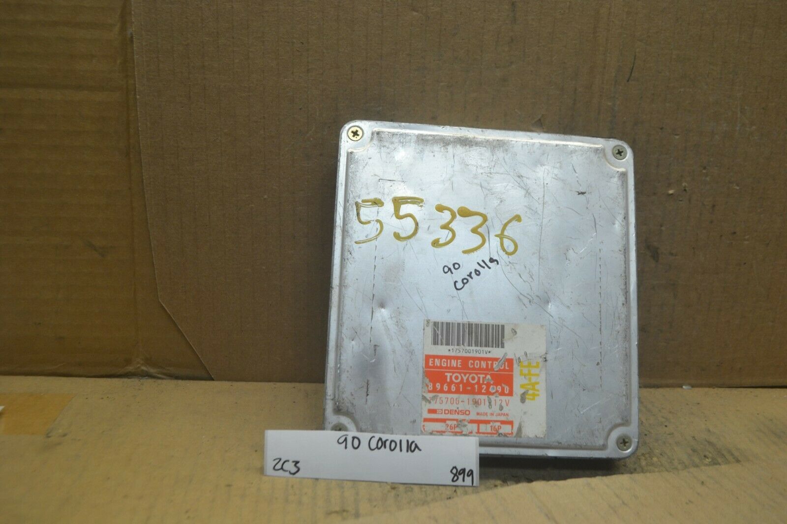 1990 Toyota Corolla Engine Control Unit ECU 8966112490 Module 899-2c3 ...