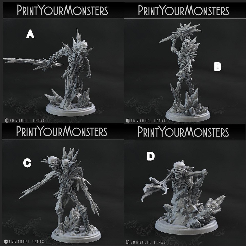 3D Printed Print Your Monsters Frozen Skeletons The Wrath of Gloomrime ...
