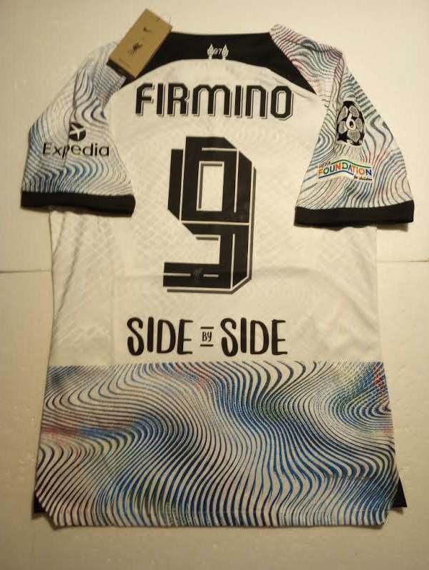 Roberto Firmino Liverpool FC UCL Match Slim White Away Soccer Jersey ...