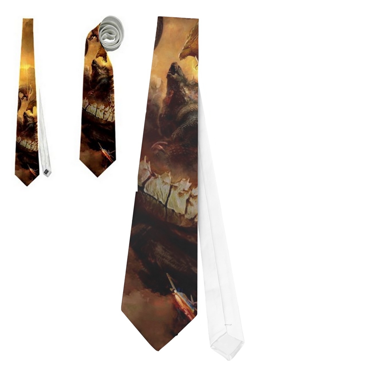 Necktie Godzilla Kaiju Tokusatsu Japanese Action Ghidorah Cosplay - Men ...