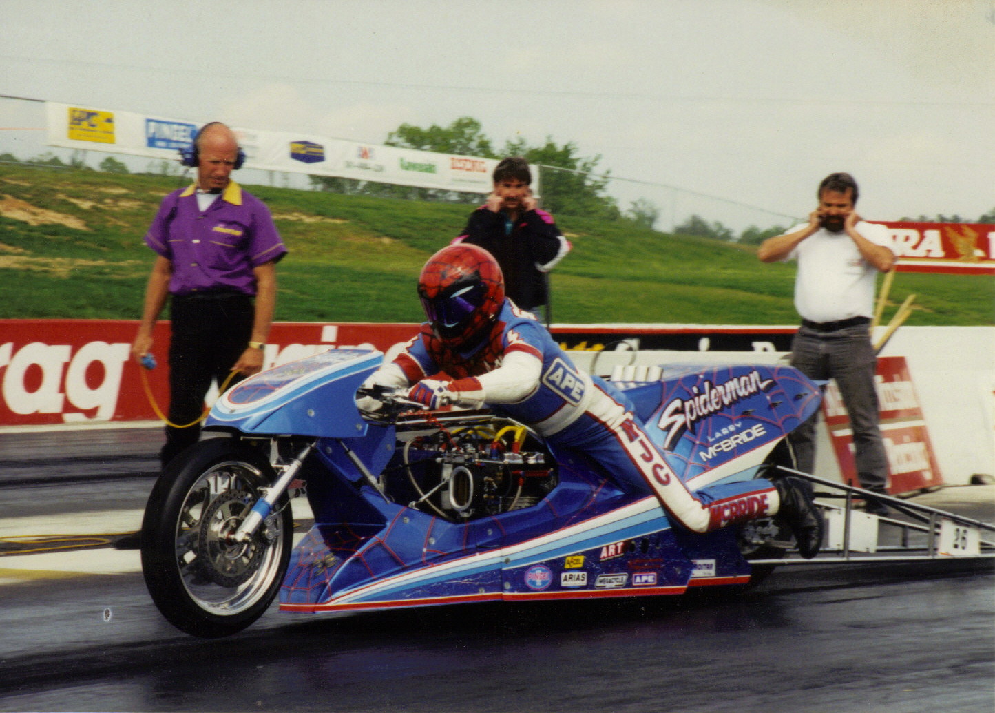 Motorcycle Drag Racing 4x6 Color Photo LARRY "Spiderman" McBRIDE Top ...