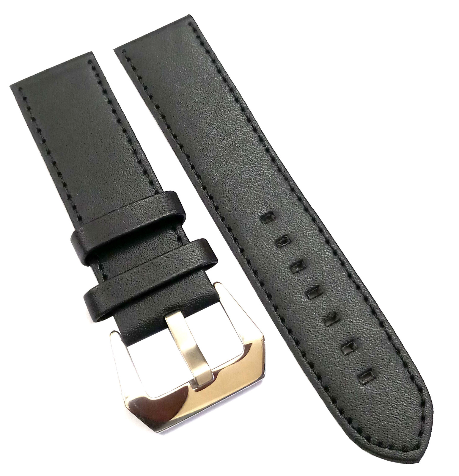 22mm Genuine Leather Watch Band Strap Fit Planet Ocean SEAMASTER Black ...