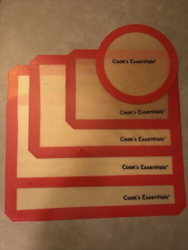 Cook's Essentials 5 Pc Silicone Baking & Crisping Mats Set Red - Other ...