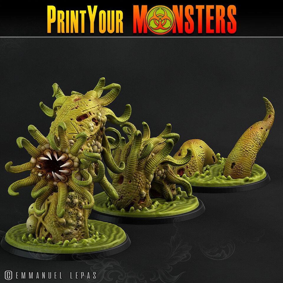3D Printed Print Your Monsters Horrific Plague Worm Plague Army Of ...