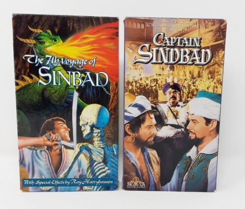 Sinbad VHS Lot (2) The Seventh Voyage of Sinbad (1991) / Captain Sindbad (1992) - VHS Tapes