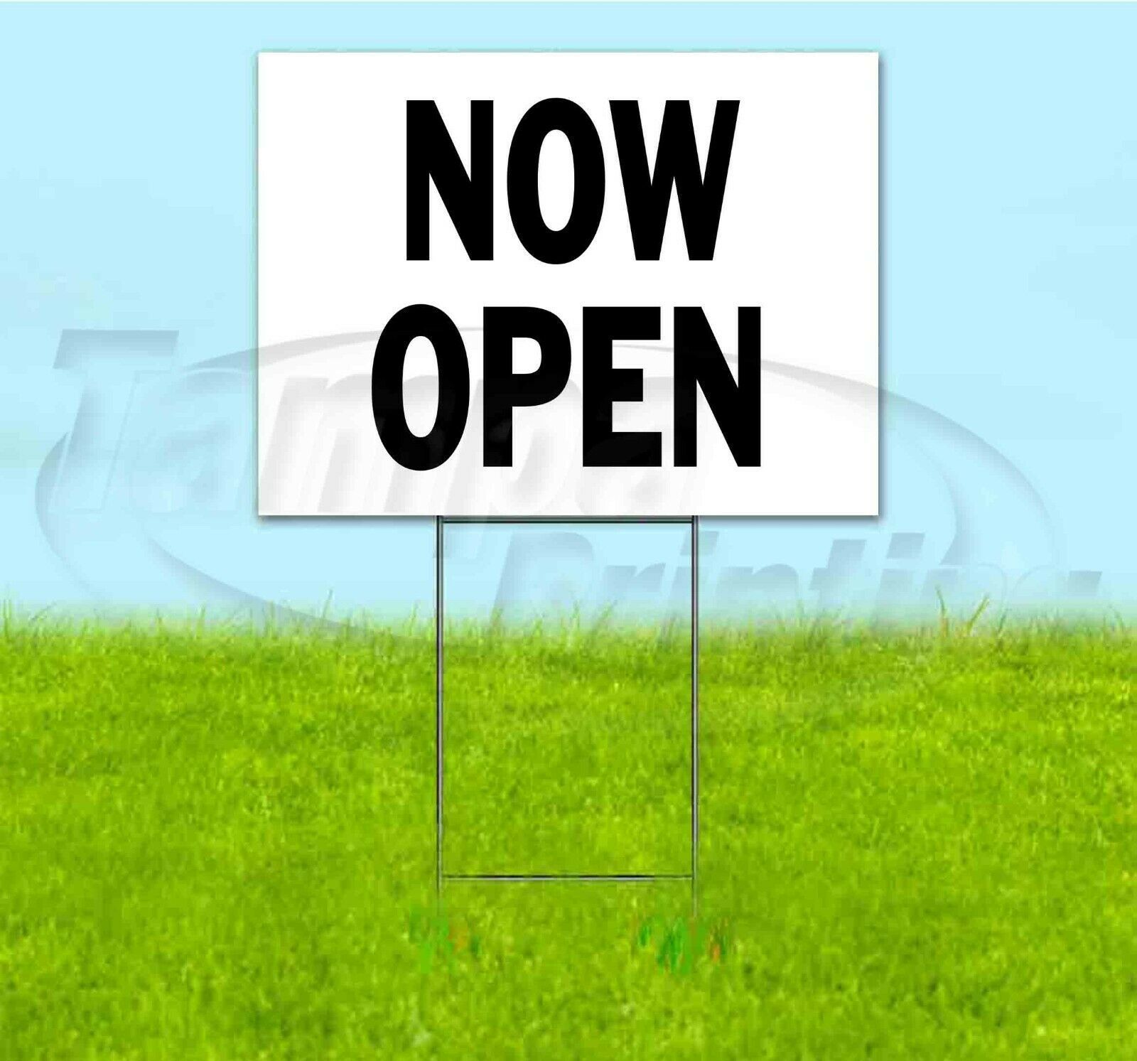 NOW OPEN 18x24 Yard Sign WITH STAKE Corrugated Bandit DIRECTIONAL ...