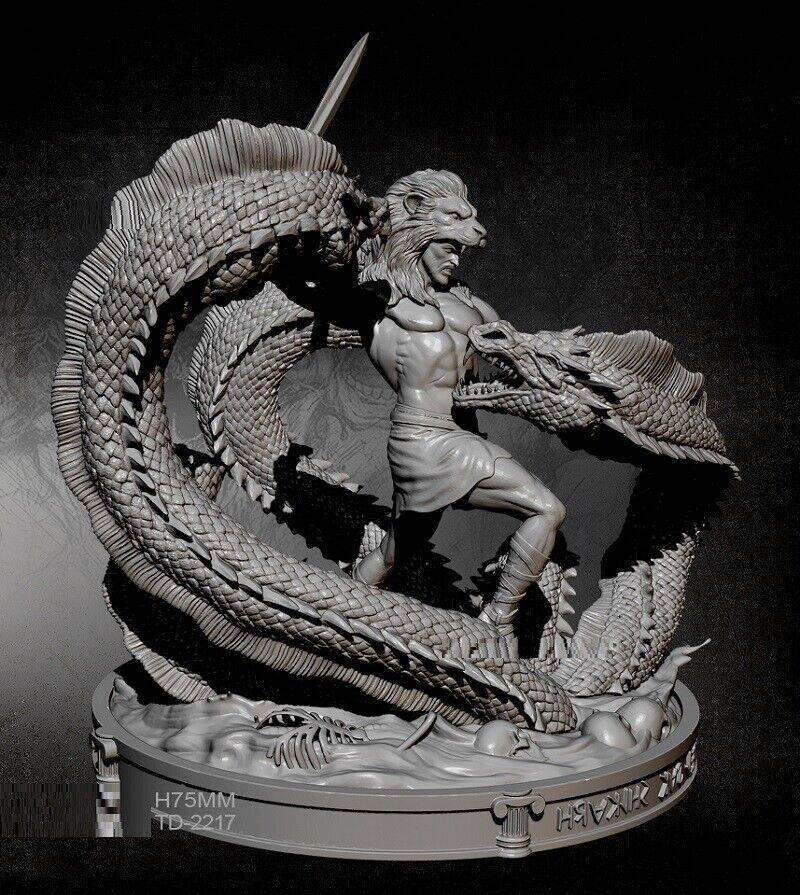1/24 Resin Model Kit Heracles Hercules Snake Defeats Fantasy Unpainted ...