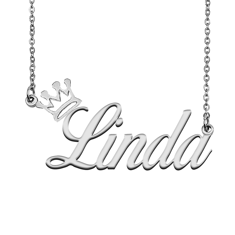 Linda Name Necklace Tag with Crown for Best and 44 similar items