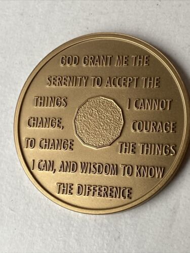7 Month AA Medallion Bronze Serenity Prayer Sobriety Chip - Tokens ...