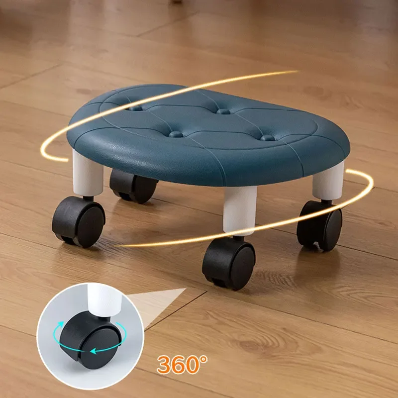Movable Living Room Low Stool Silent Universal Wheel 360° Rotating Seat ...