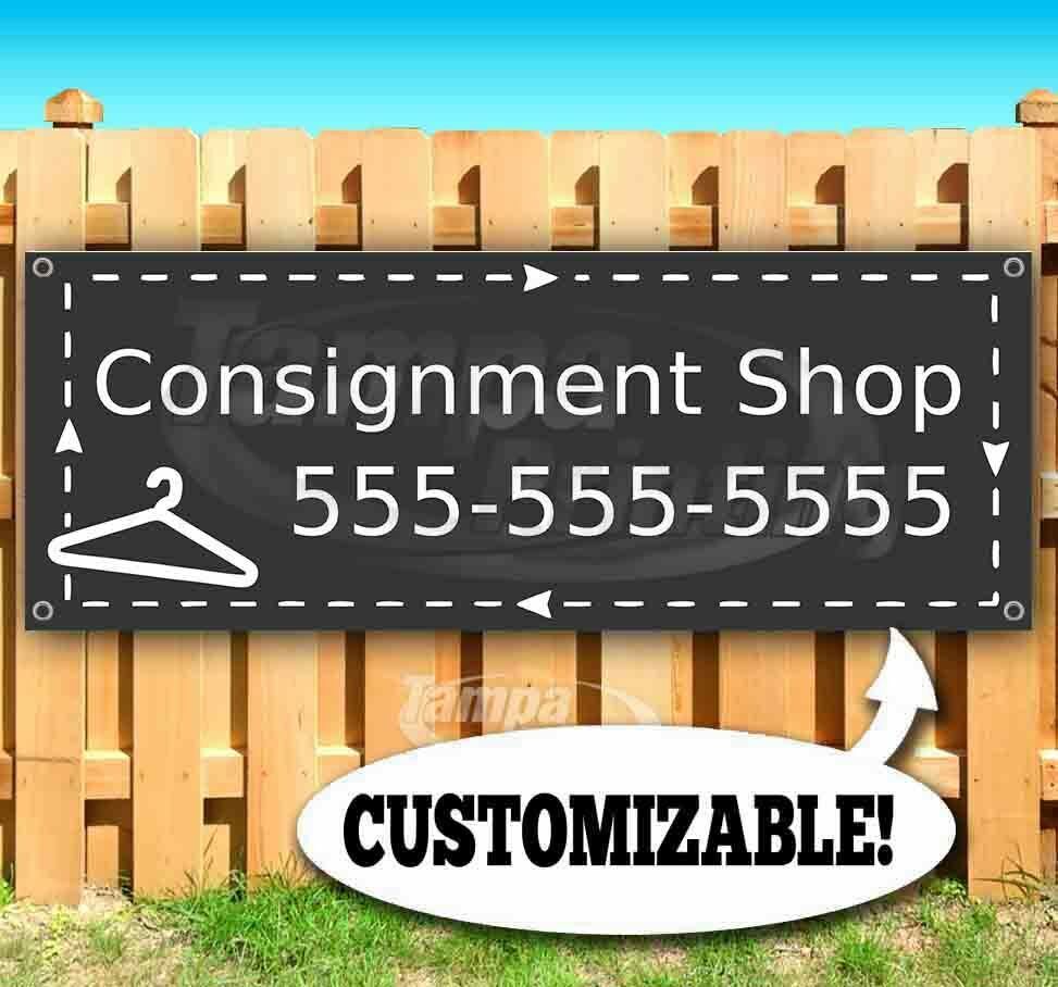 CONSIGNMENT SHOP CUSTOM PHONE NUMBER Advertising Vinyl Banner Flag Sign ...