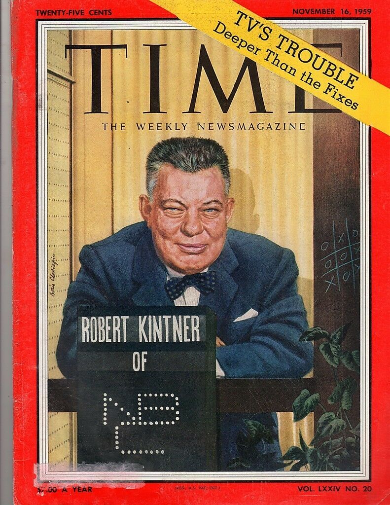 Time Magazine 1959, November 16, Robert Kintner Of NBC, TV's Trouble ...