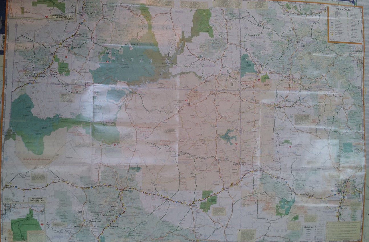 Four Corners Indian Country 27 x 39 Laminated Wall Map (G) - Maps & Atlases