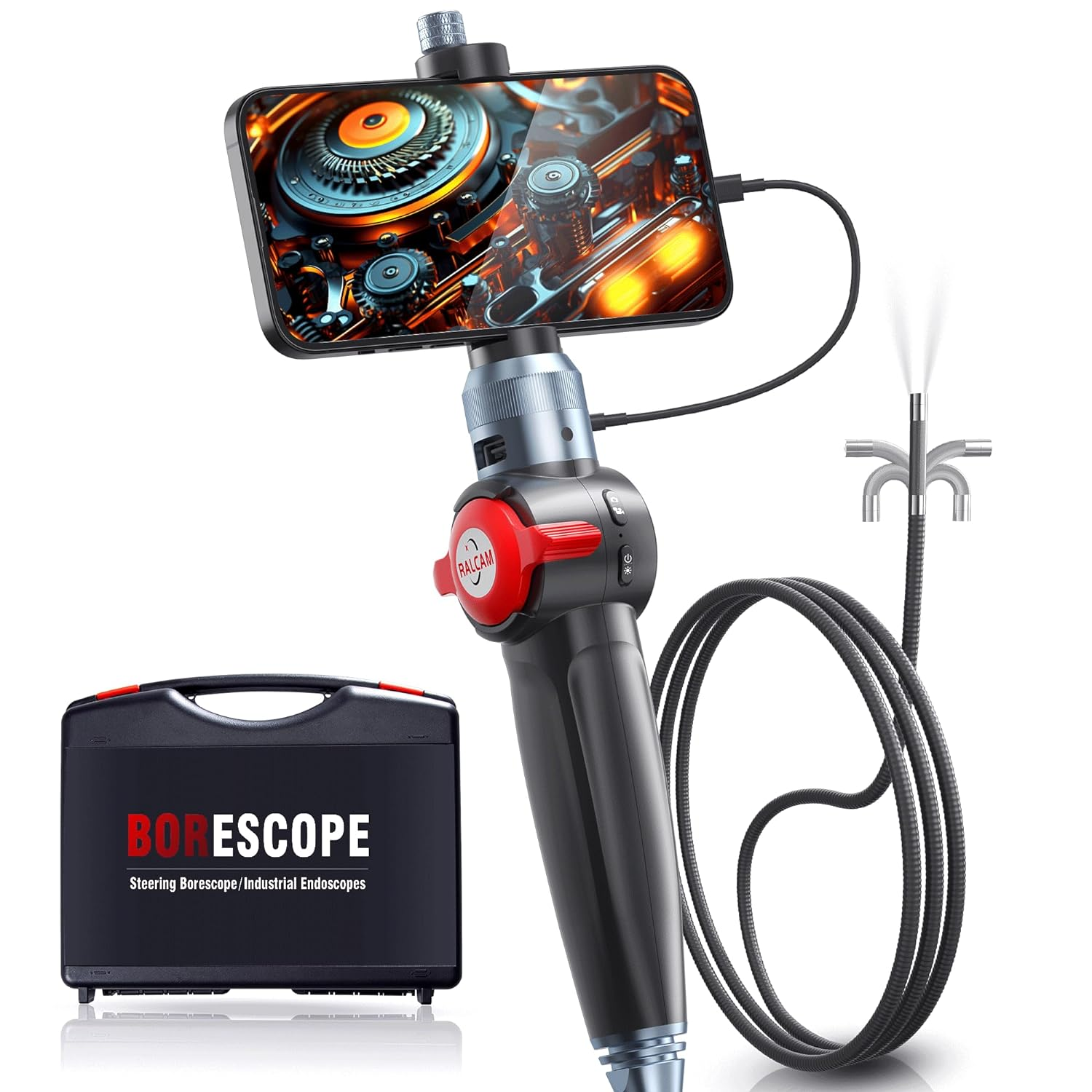Ralcam Two-Way 180° Articulating Borescope, 8.5Mm Lens IP67 Waterproof Steering - Other Consumer ...