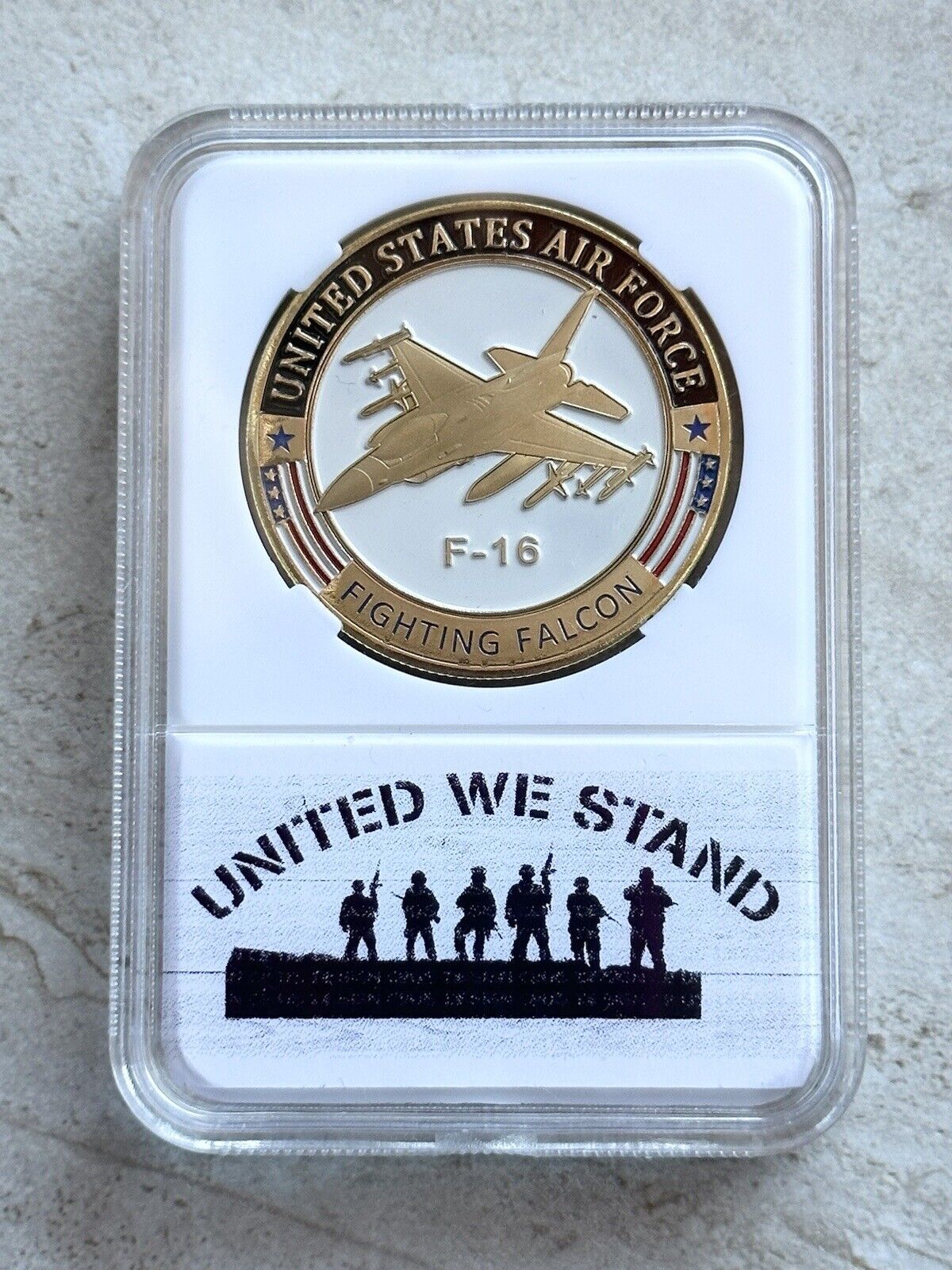 U S AIR FORCE F-16 FIGHTING FALCON Challenge Coin With Beautiful Case ...