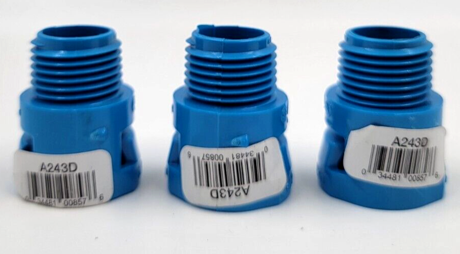 Lot of 3 Carlon 1/2-inch ENT Threaded Male Adapter Conduit Pipe ... Lot of 3 Carlon 1/2-inch ENT Threaded Male Adapter Conduit Pipe ...