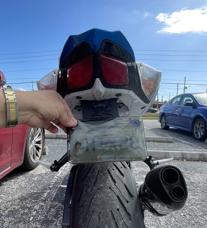 Motorcycle TINTED Lens + Plate Cover against Red Light / Speed Camera ...