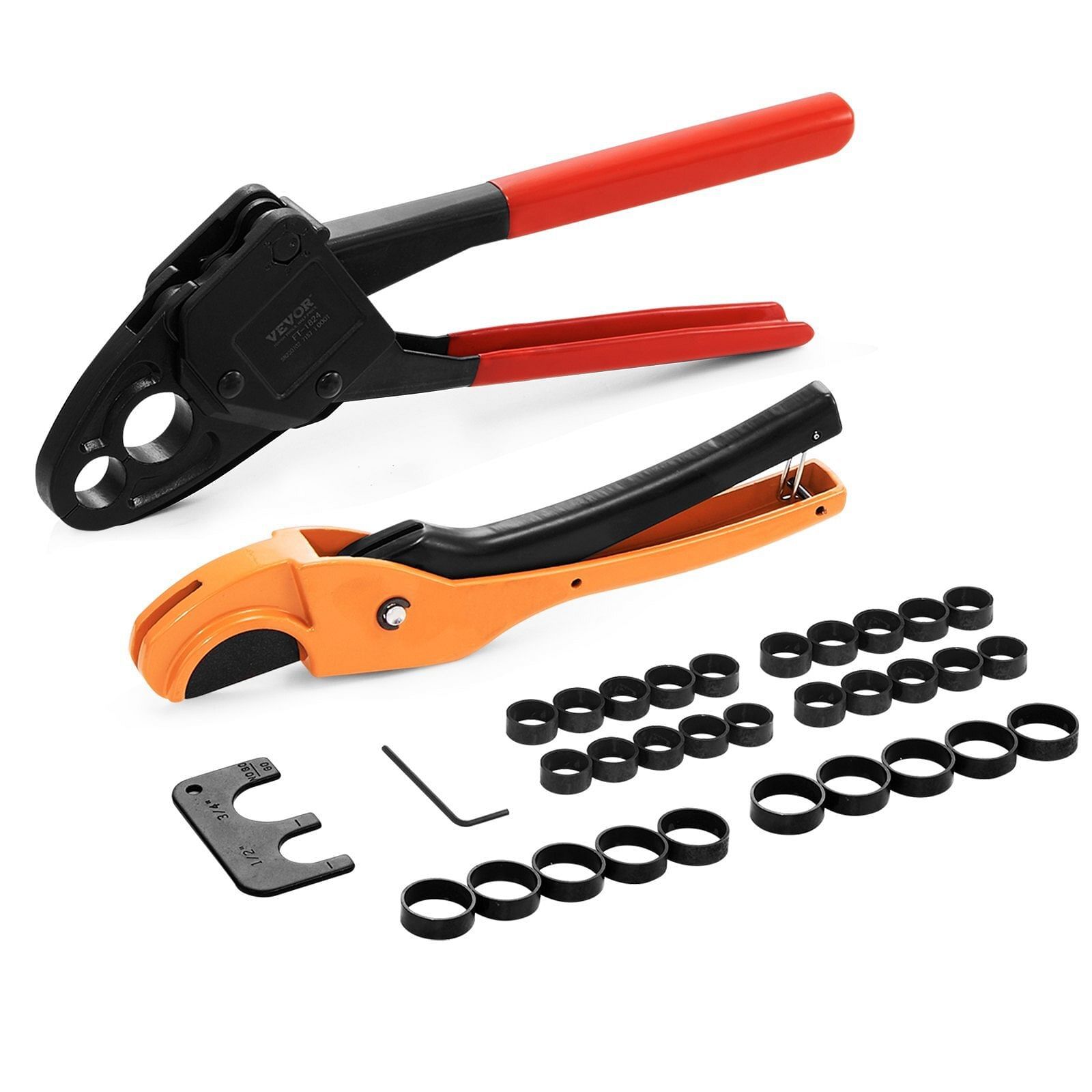 VEVOR PEX Pipe Crimping Tool, Angle Dual Head Combo PEX Crimper for 1/2 ...