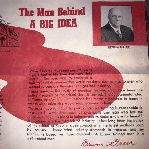 Greer Shop Training Chicago, IL Small Promo Poster 1950’s Showing ...