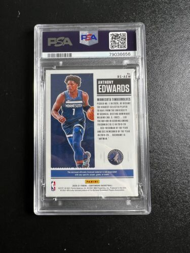 2020 Contenders Rookie Ticket Swatch #AEW Anthony Edwards Signed Card ...